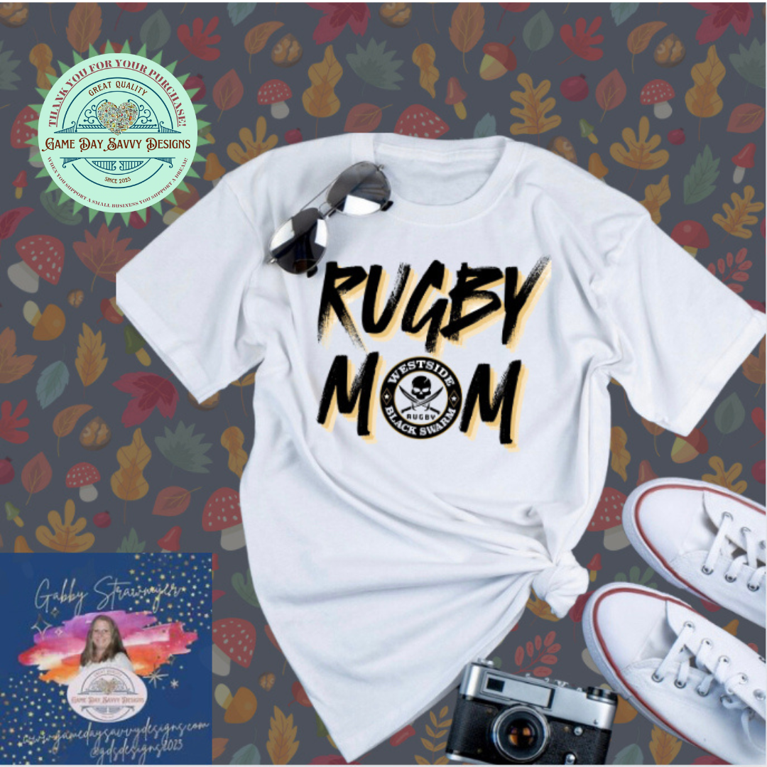 Westside Black Swarm Rugby Mom T-Shirt – Game Day Savvy Designs